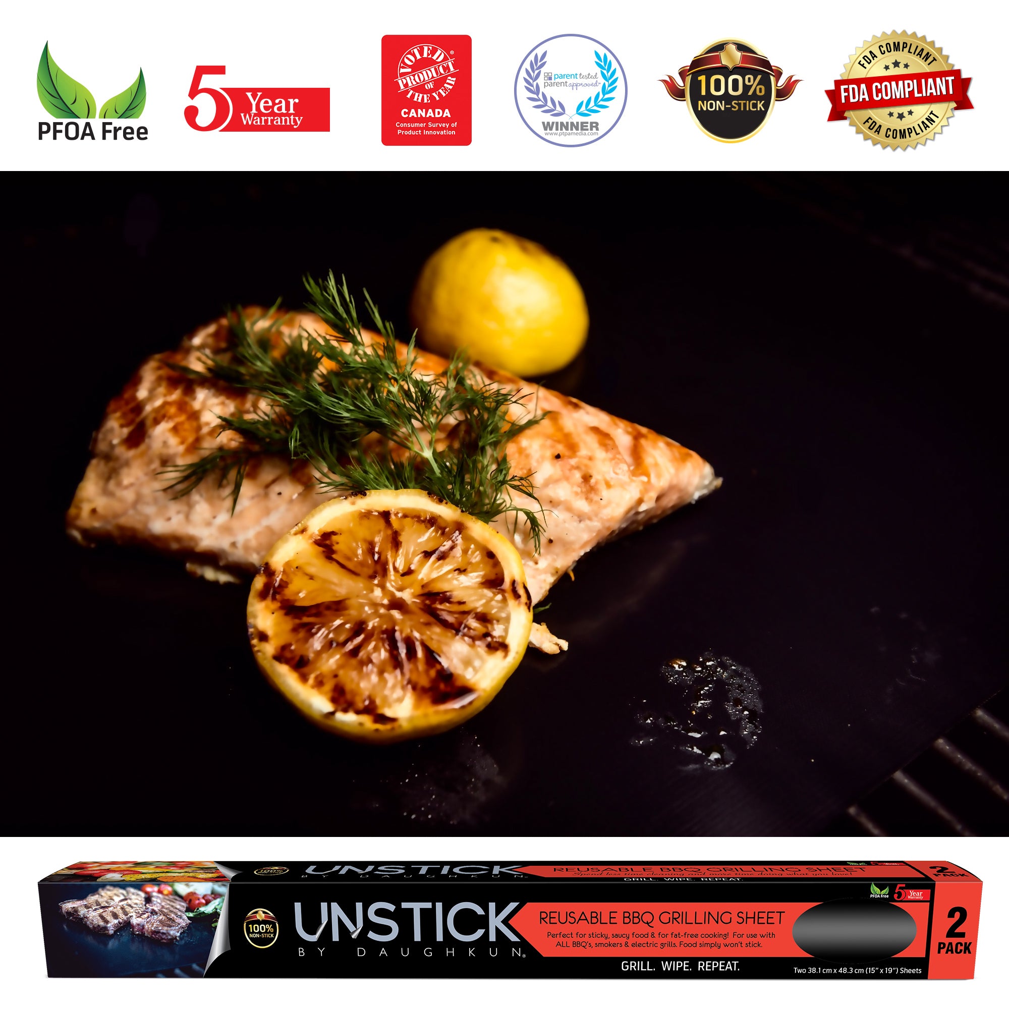 Reusable BBQ Grilling Sheet - 2 Pack – Unstick